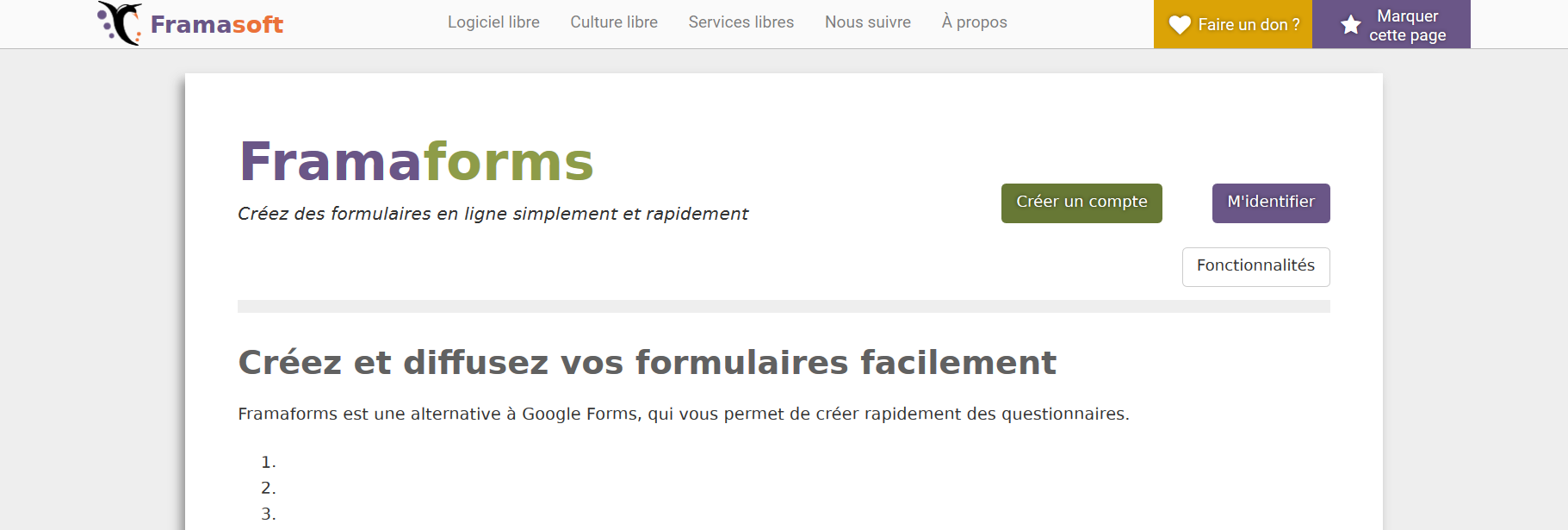 Créer un formulaire en ligne avec Framaforms