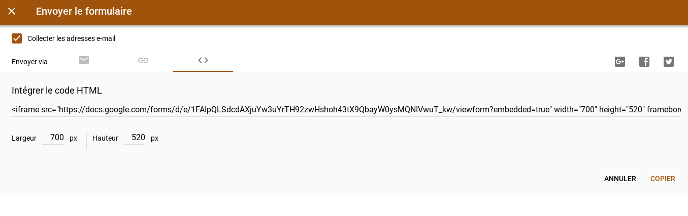 Créer un formulaire avec Google Forms