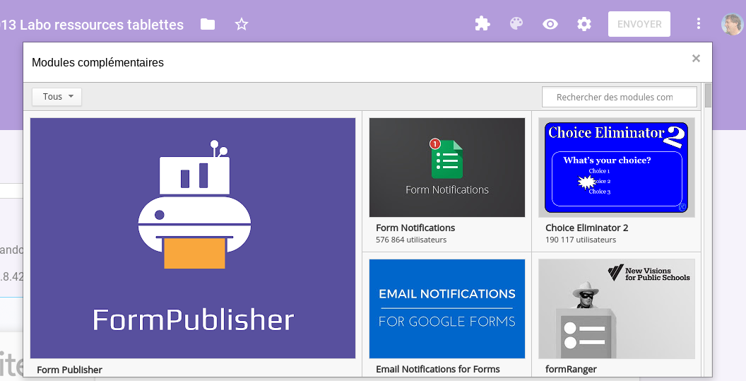 Créer un formulaire avec Google Forms
