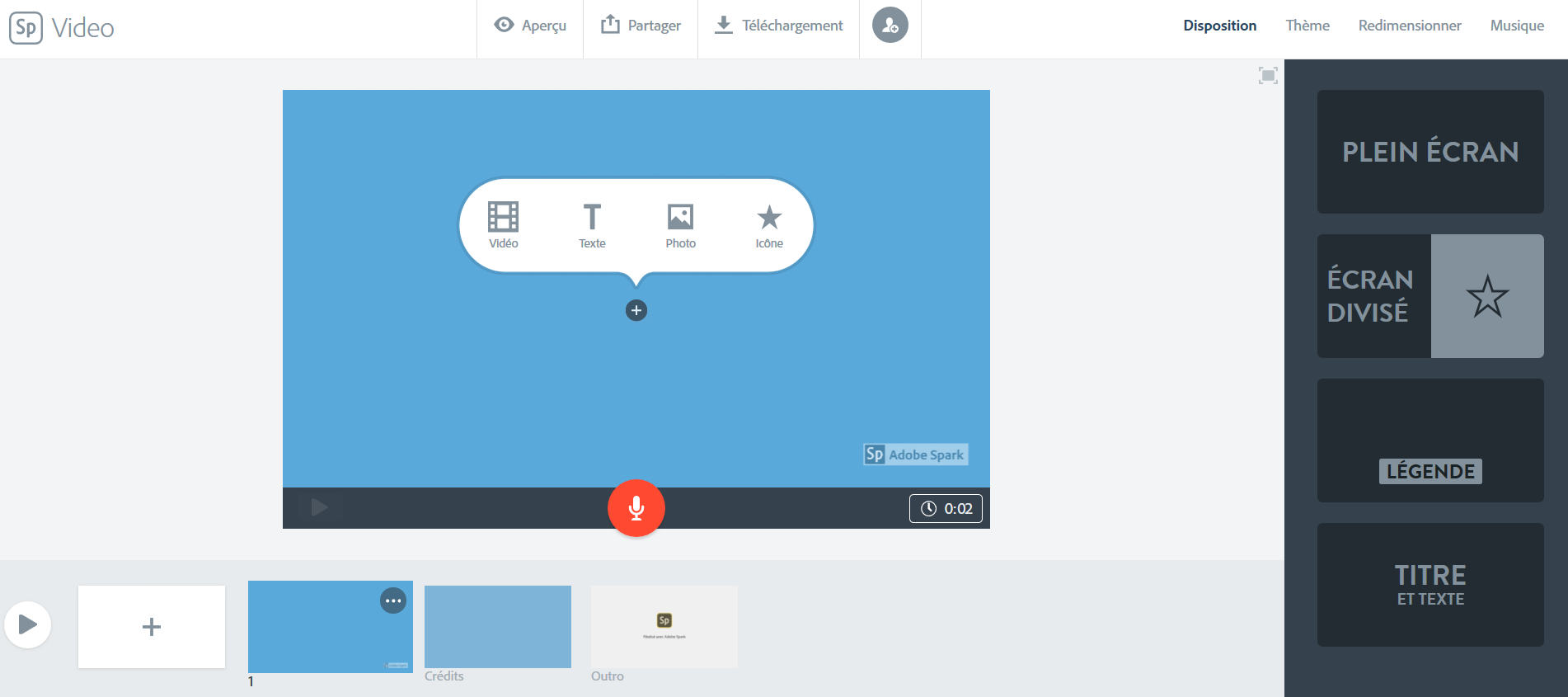 Créer une capsule vidéo avec Adobe Spark